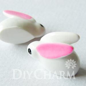 White Color Beautiful Rabbit Resin Jewellry 20x17mm - 20pcs - Ad24946 ...