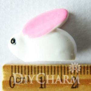 White Color Beautiful Rabbit Resin Jewellry 20x17mm - 20pcs - Ad24946 ...
