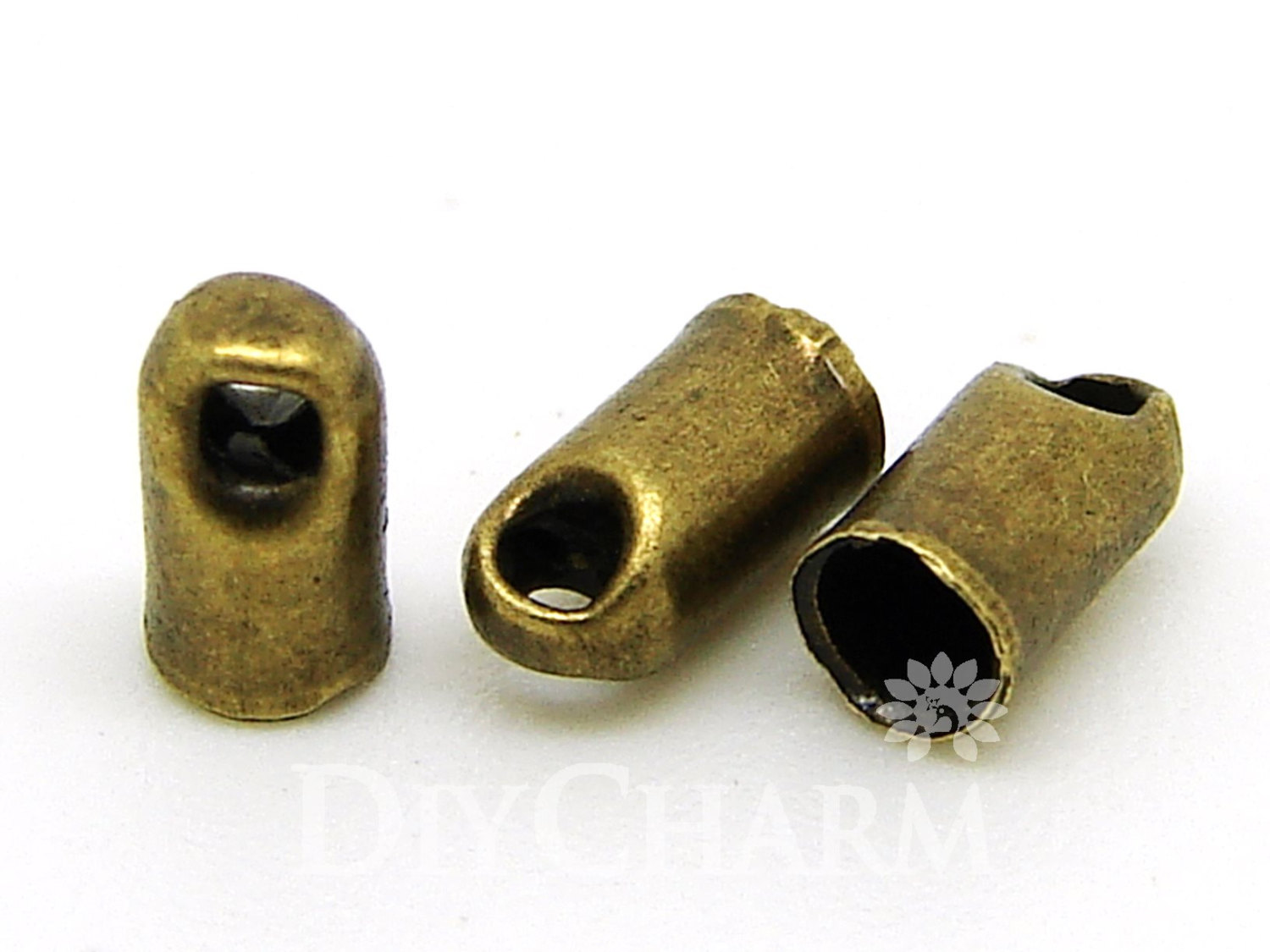 Bronze Tone Lanyard End Caps Inner 2mm Hole 4x2.3mm - 100pcs - Fq27183 ...