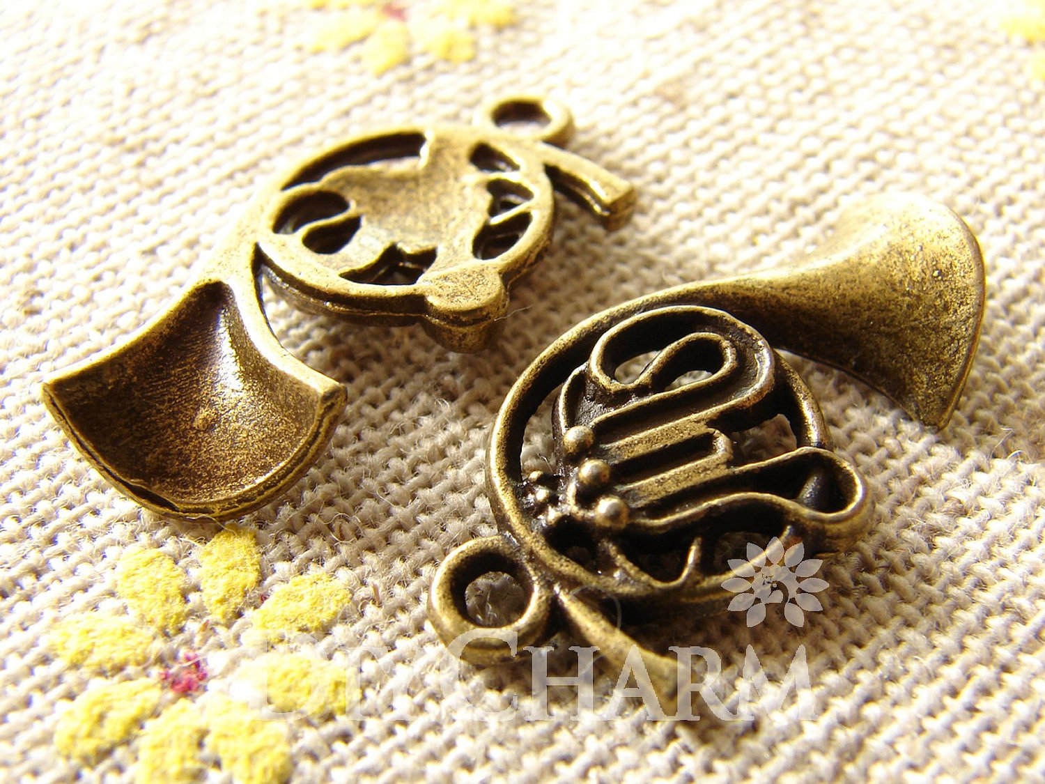 Antique Bronze Music Instrument Trump Charms 21x14mm - 10pcs - Dc25275 ...